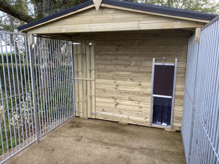 Large Single Dog Run With Extended Front Run - Garden & Animal Structures