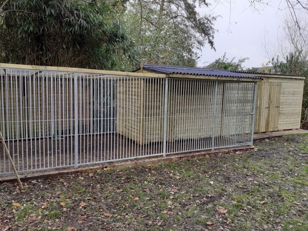 Custom Dog Kennel and Extended Run with Side Shed - Garden & Animal ...
